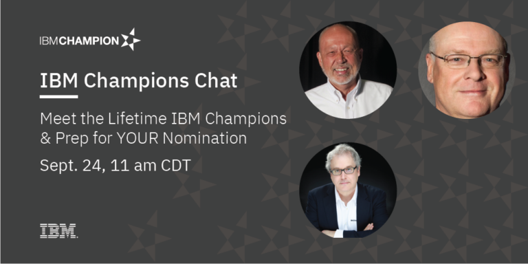 IBM Champion Chat - Meet the Lifetime IBM Champions — Advanced DataTools